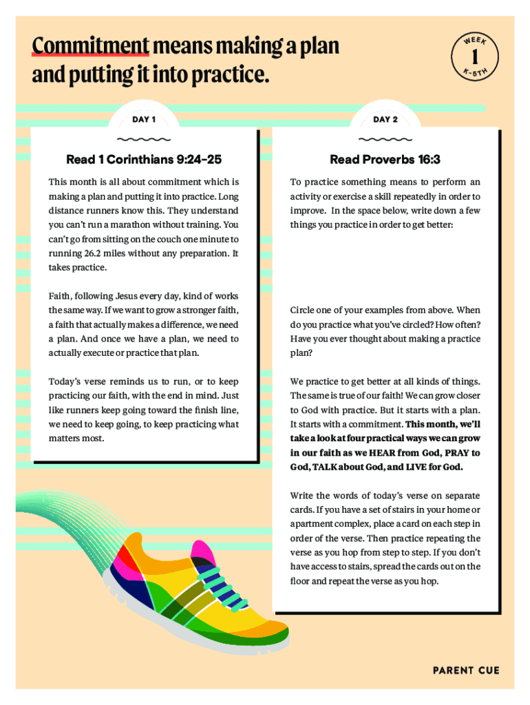 Fillable Online Commitment means making a plan and putting ... - Think ...