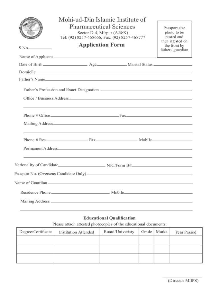 Fillable Online Admission form.cdr Fax Email Print - pdfFiller