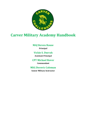 Fillable Online Mr. Steven Rouse - Carver Military Academy Fax Email ...