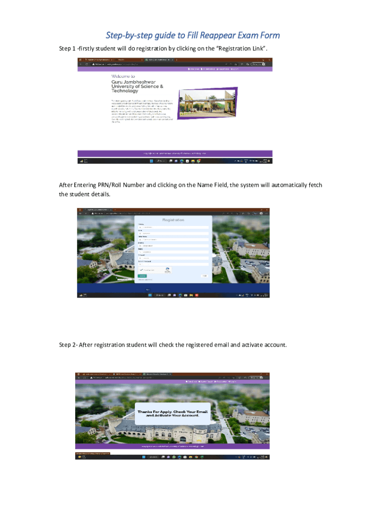Fillable Online Step-by-step guide to Fill Reappear Exam Form Fax Email Print - pdfFiller