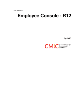 Fillable Online Catalog of Reference Guides in PDF - CMiC Fax Email Print - pdfFiller