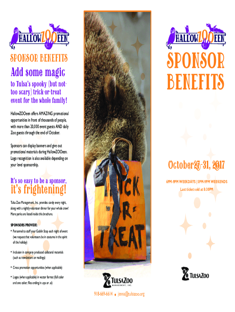 Fillable Online Tulsa Zoo will transform into a spooky, but not too scary, trick ... Fax Email ...