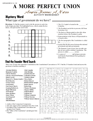 Fillable Online A MORE PERFECT UNION - Constitution Week Fax Email ...