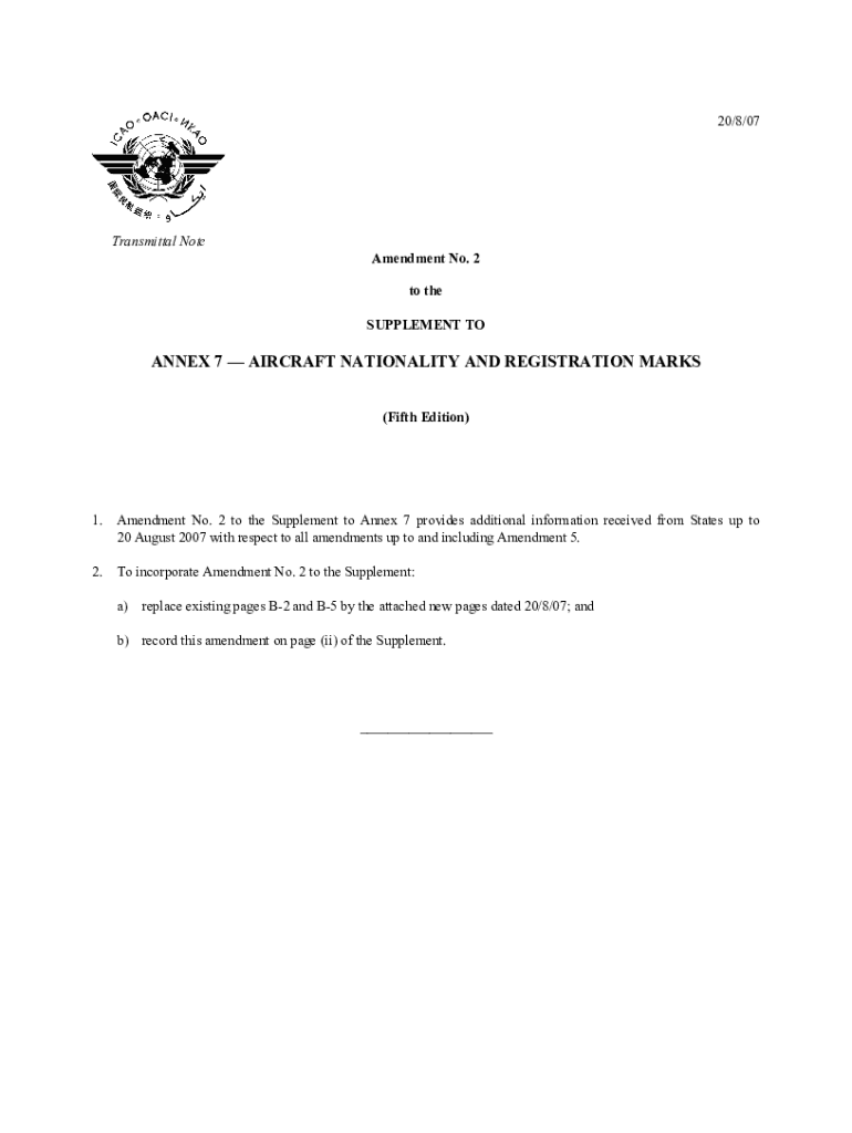 Fillable Online annex 7aircraft nationality and registration marks Fax ...