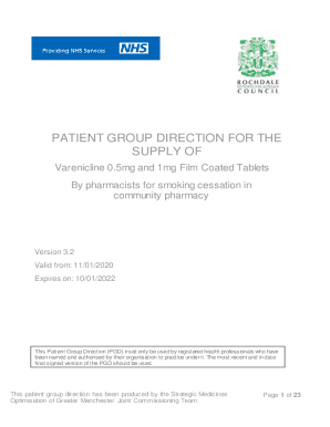 Fillable Online PATIENT GROUP DIRECTION FOR THE SUPPLY OF Fax Email ...