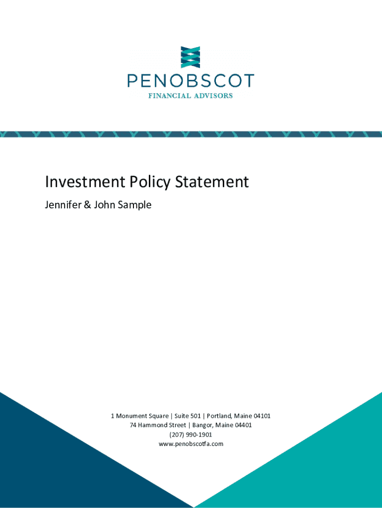 Fillable Online ELEMENTS OF AN INVESTMENT POLICY STATEMENT FOR ... Fax ...