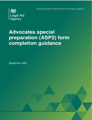 Fillable Online Advocates special preparation (ASP2) form completion ...