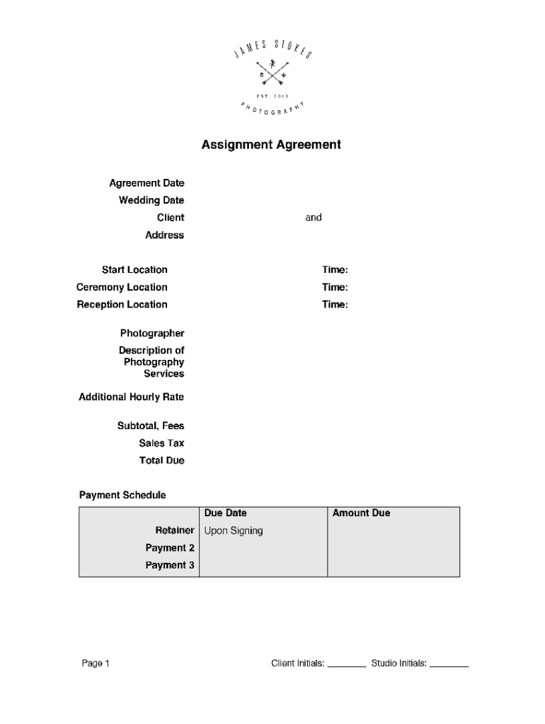 Fillable Online Assignment Agreement Fax Email Print - pdfFiller