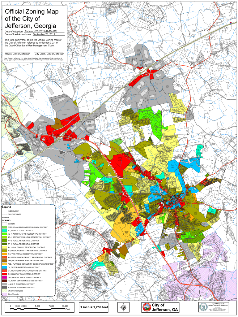 Fillable Online Official Zoning Map of the City of Jefferson, Georgia ...