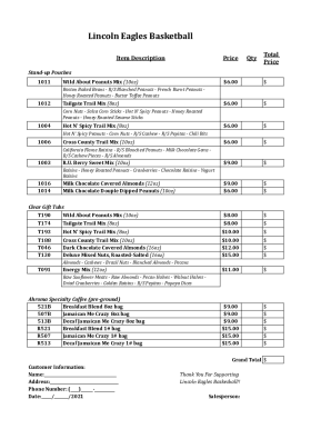 Fillable Online 2021 RU NUTS Order Form Lincoln Eagles Basketball ...