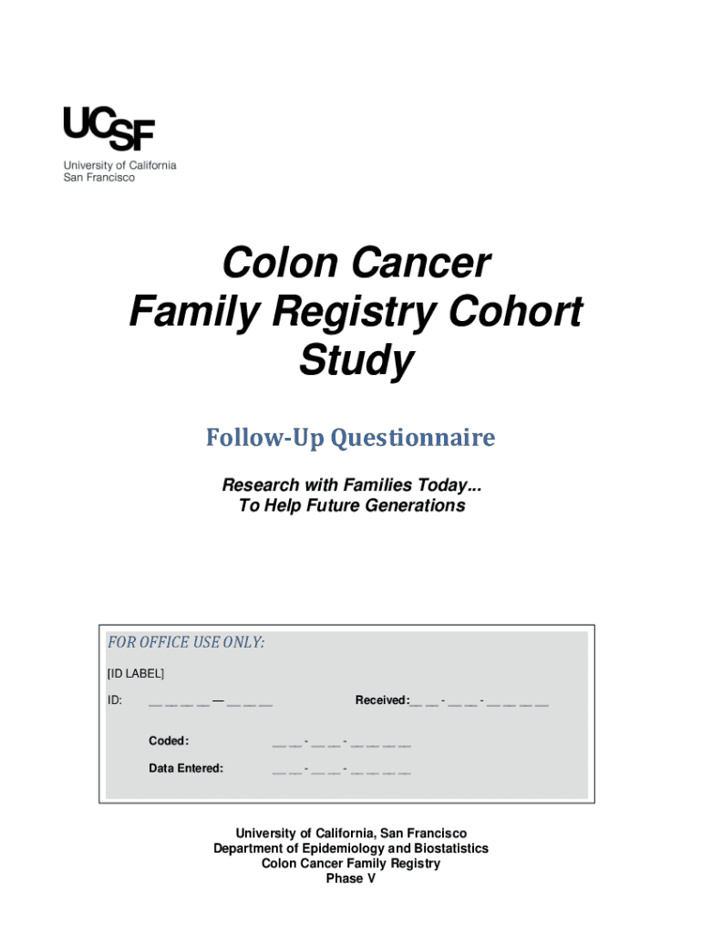 Fillable Online Follow-Up Questionnaire - Colon Cancer Family Registry ...