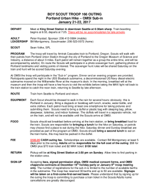 Fillable Online BOY SCOUT TROOP 166 OUTING Fax Email Print - pdfFiller