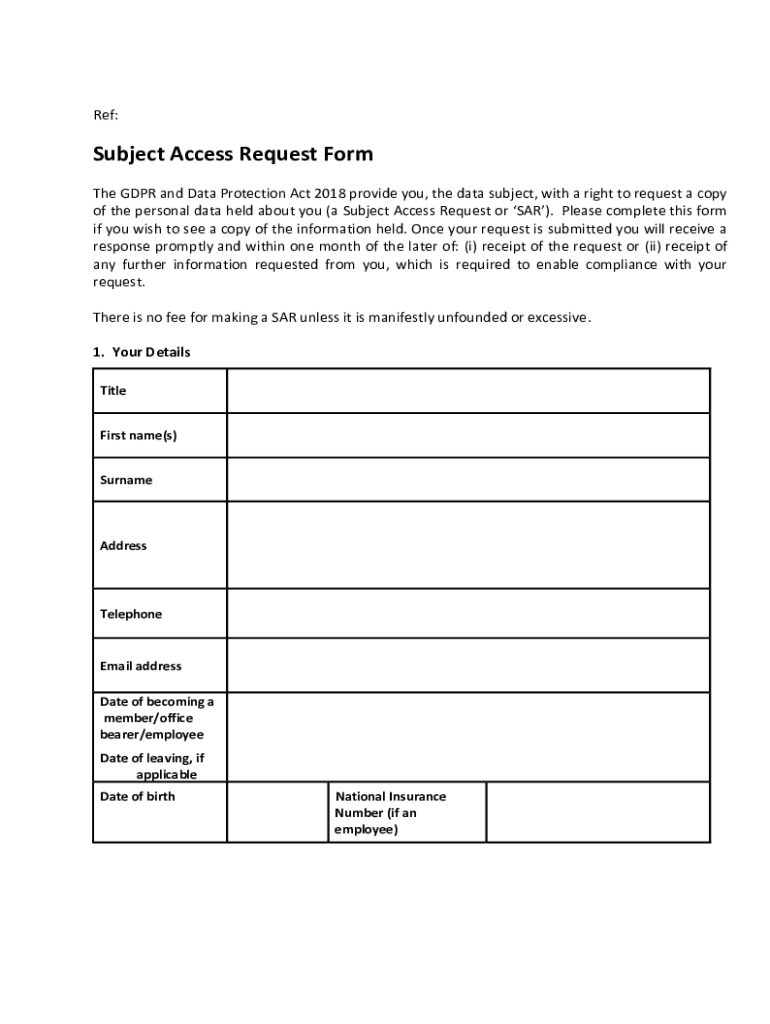 Fillable Online Preparing and submitting your subject access request ...