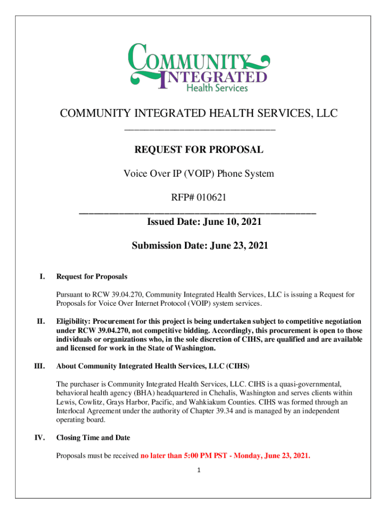 Fillable Online Request for Proposal (RFP) Voice over IP (VoIP ...