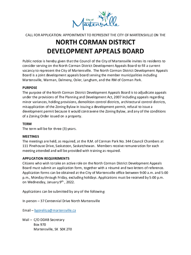 Fillable Online Development Appeals Information Sheet - Corman Park Fax Email Print - pdfFiller