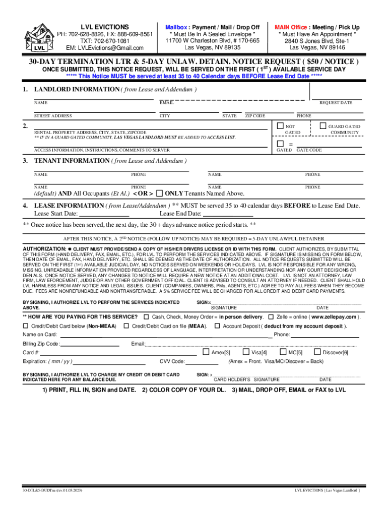 Fillable Online Fillable Online las vegas landlord - evictions Fax Email Print Fax Email Print ...