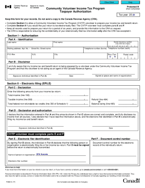 Fillable Online Community Volunteer Income Tax Program ... - Barrie ...