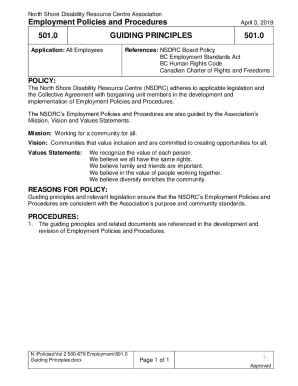 Fillable Online NSDRC General Policy Package. NSDRC policies Fax Email ...