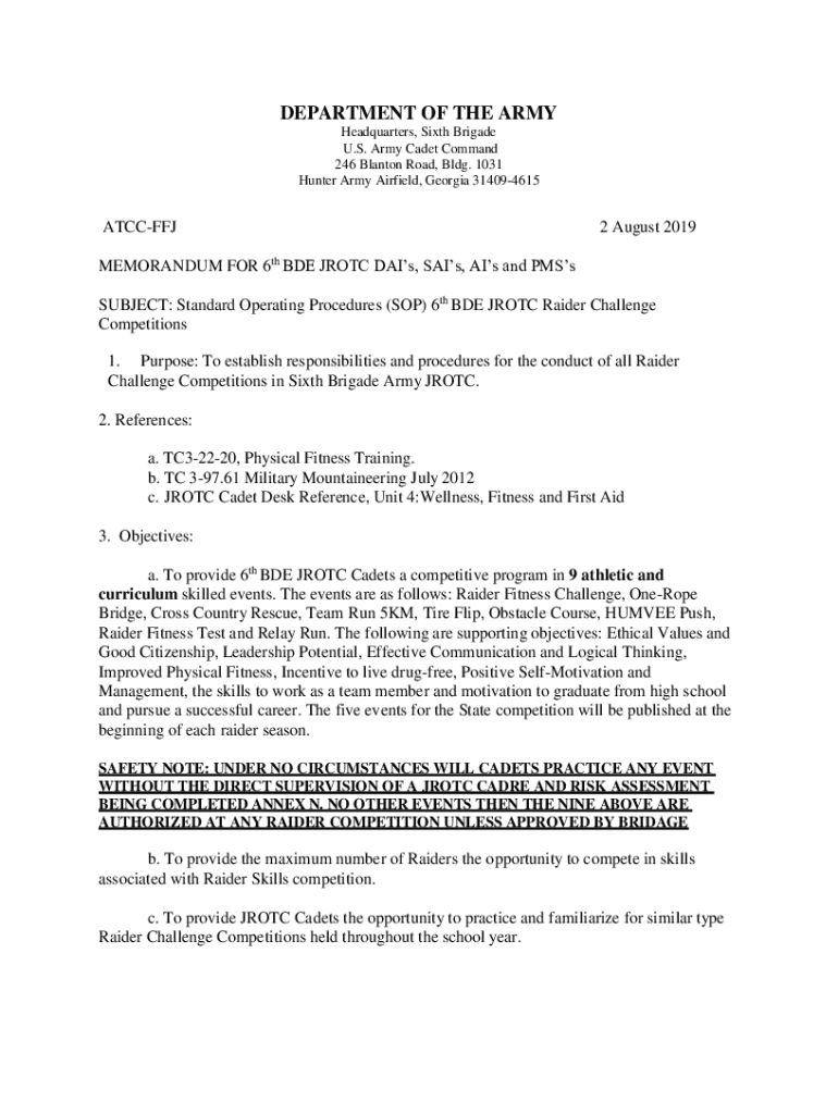 Fillable Online US Army Cadet Command 6th Brigade In-depth Overview Fax ...