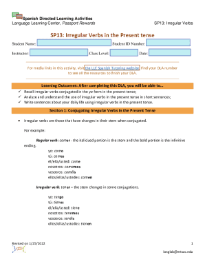 Fillable Online How To Use the 50 Most Common Spanish Irregular Verbs ...