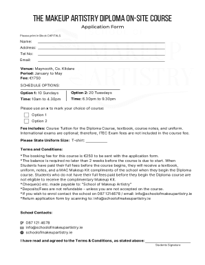 Fillable Online Diploma in Makeup Artistry - Free Online Course with ...