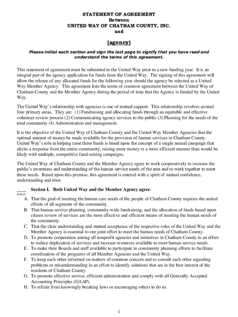Fillable Online STATEMENT OF AGREEMENT Fax Email Print - pdfFiller