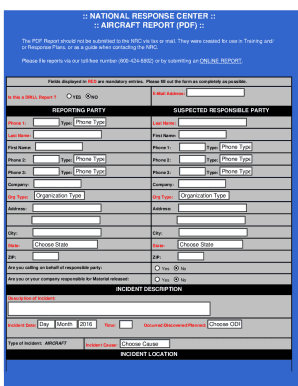 Fillable Online NRC PDF Report Forms - AIRCRAFT REPORT Fax Email Print ...