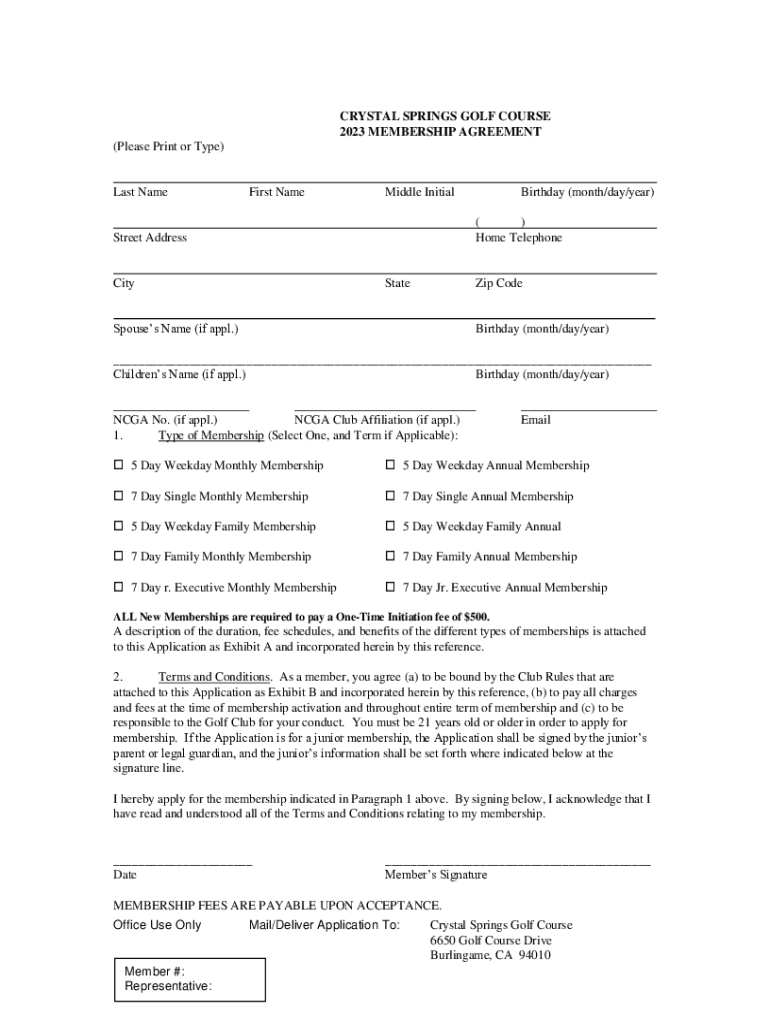 Fillable Online SCPGA LOGO - Crystal Springs Golf Club Fax Email Print ...