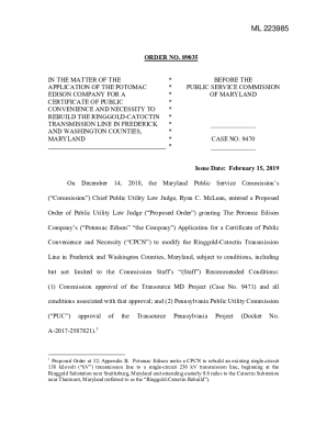 Fillable Online Order No. 89035 - Case No. 9470 - Order on Request for Clarification.docx Fax ...