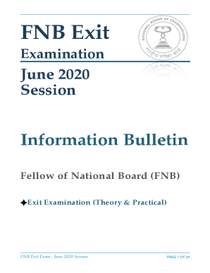 Fillable Online FNB Exit Exam's Application Process Begins ...