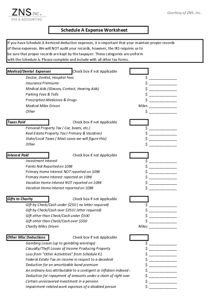 Fillable Online About Schedule A (Form 1040), Itemized Deductions - IRS ...