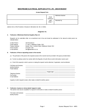 Fillable Online Access Request Form - MES - Midstream Electrical ...