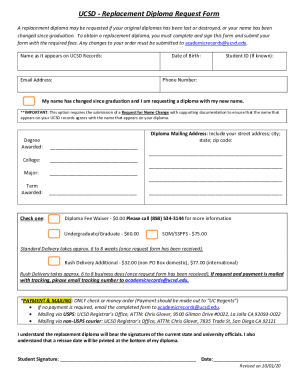 Fillable Online students ucsd Get the free ucsd replacement diploma ...