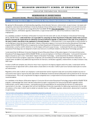 Fillable Online online belhaven EDUCATOR PREPARATION PROVIDER Fax Email ...