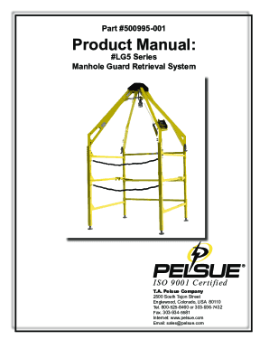 Fillable Online Product Manual: - Pelsue Fax Email Print - pdfFiller