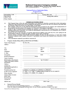 Fillable Online Proposal Form.pdfNational Insurance Company Limited Fax ...