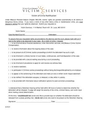 Fillable Online Victim of Crime Notification - St. Louis Circuit ...