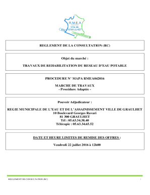 Remplissable En Ligne REGLEMENT DE CONSULTATION (RC) Objet du march Fax ...