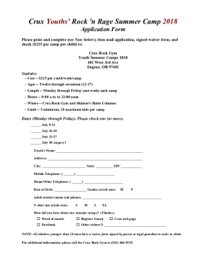 Fillable Online Kids-Summer-Camp-Sign-Up-and-Release-Form- ... Fax ...