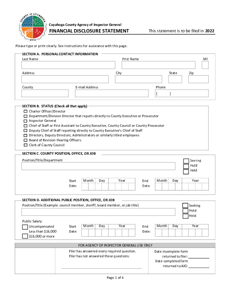 Fillable Online Forms - Cuyahoga County Inspector General Fax Email ...