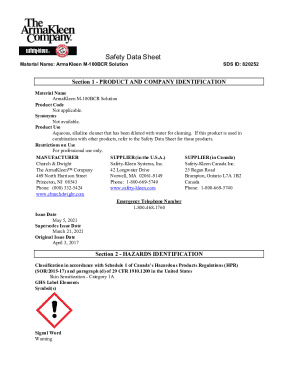 Fillable Online Safety Data Sheet - Enviro Waste Oil Recovery Fax Email ...