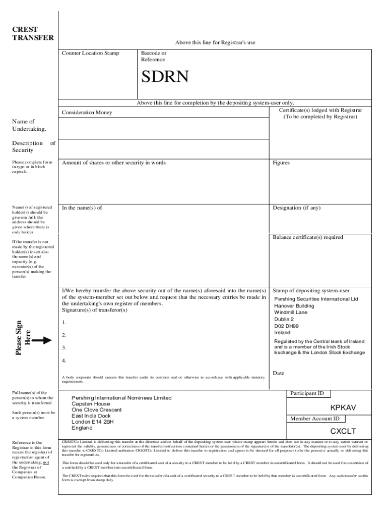 Fillable Online How to complete the CREST Transfer Form - Amazon AWS ...