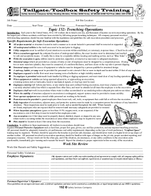 Fillable Online tailgate/toolbox safety training Fax Email Print ...