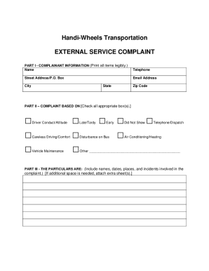 Fillable Online Handi-Wheels Transportation EXTERNAL SERVICE ... Fax ...