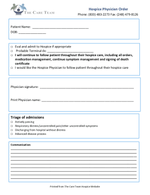 Fillable Online Form 3074, Physician Certification of Terminal Illness ...