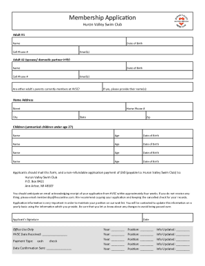 Fillable Online Party Request Form - Huron Valley Swim Club Fax Email ...
