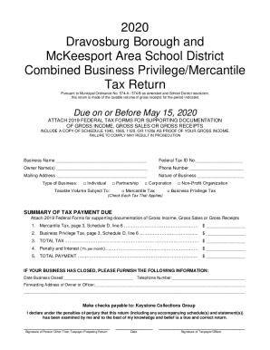 Fillable Online Combined Mercantile Tax, Business Privilege Tax, and ...