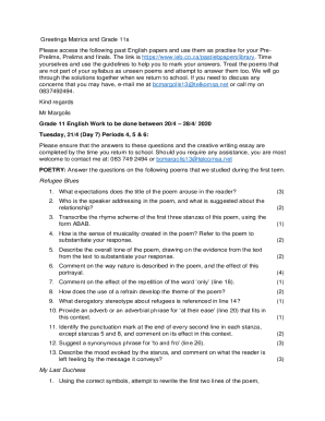 Fillable Online IEB English HL Exam Paper 1 revision : Grade 11 ...