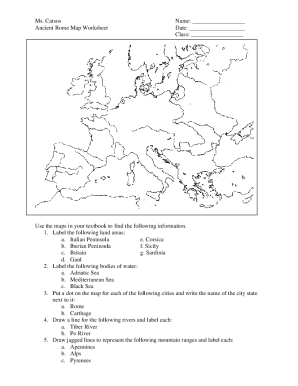 Fillable Online Ancient Rome Map Worksheet - World History CP2 Fax ...