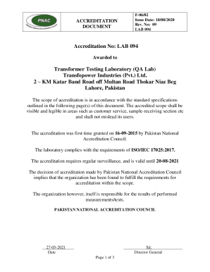 Fillable Online Certificate of Accreditation - Steel Testing Lab Fax ...